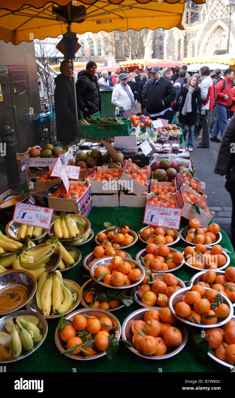 Fruit stall at the Green Market area of the Borough Market London ...