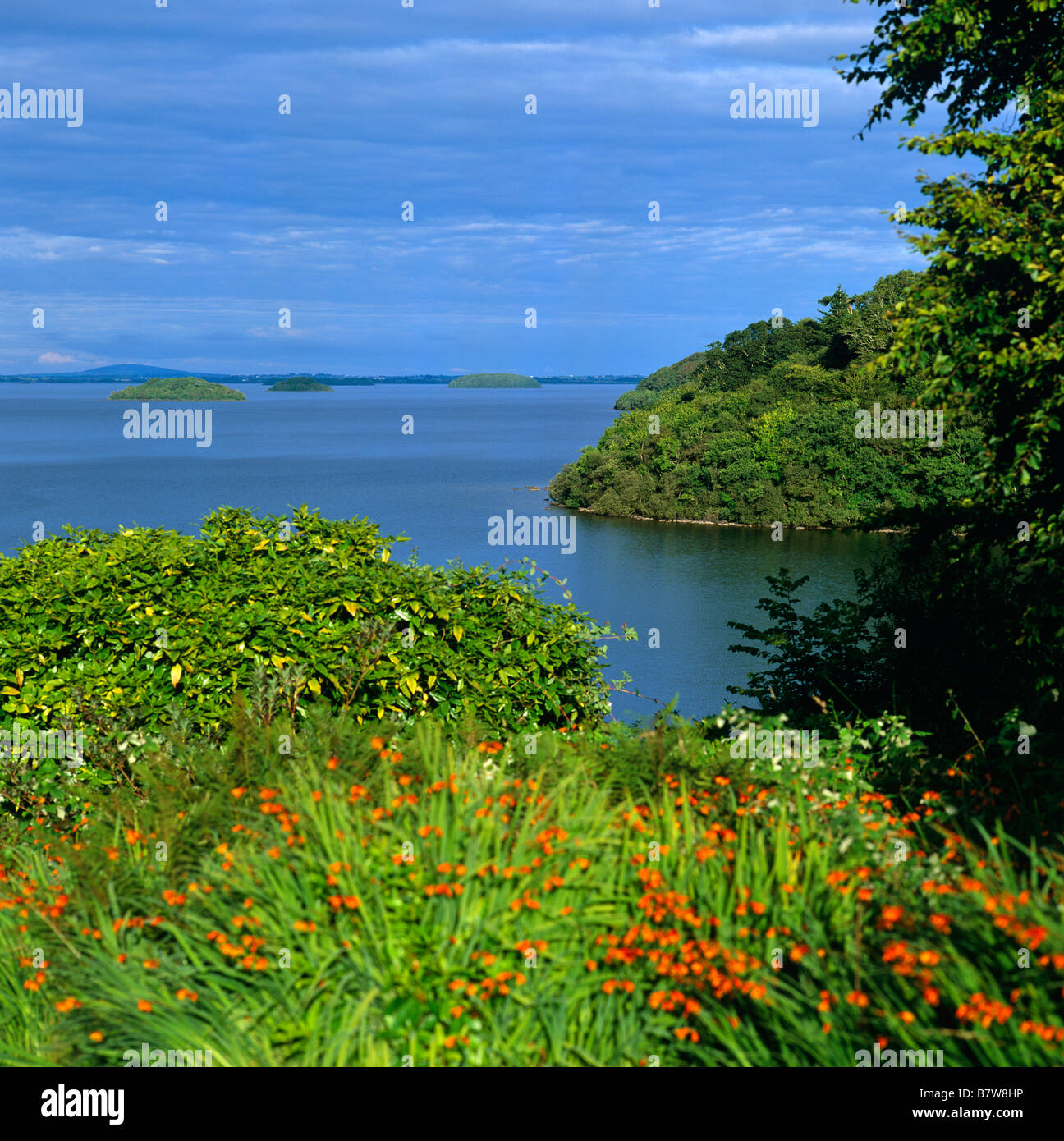 Lough Corrib from Curfarevagh House Co Galway UK Stock Photo - Alamy