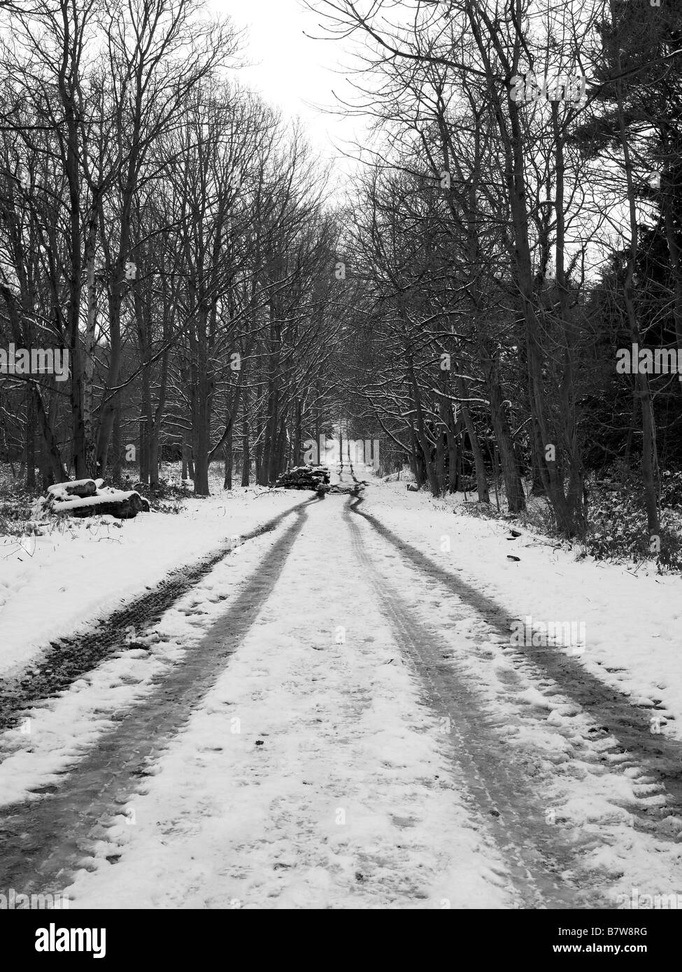 Car track marks snow hi-res stock photography and images - Alamy