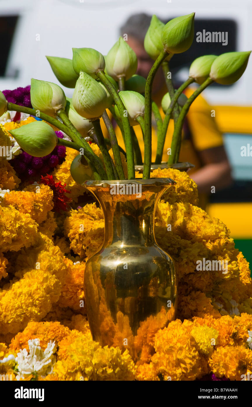 flowers at the Erawan Shrine in Bangkok Thailand Stock Photo - Alamy