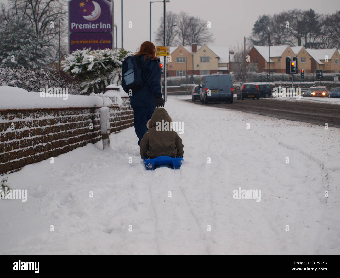 Windy cold walking snow hi-res stock photography and images - Alamy