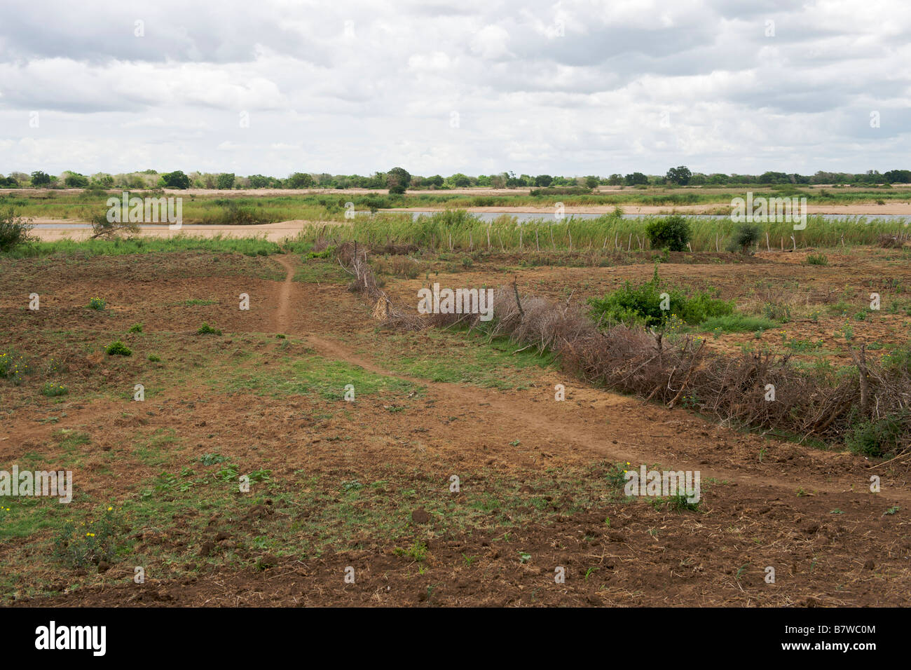 View of the Limpopo river where it runs through Gaza province in ...