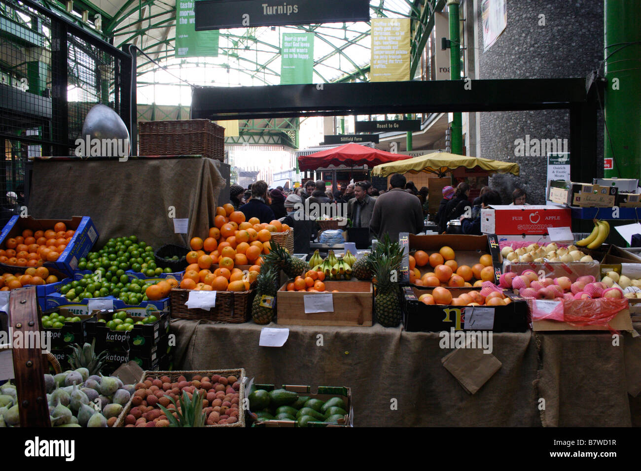 Fruit stall at the Borough Market London January 2009 Stock Photo - Alamy