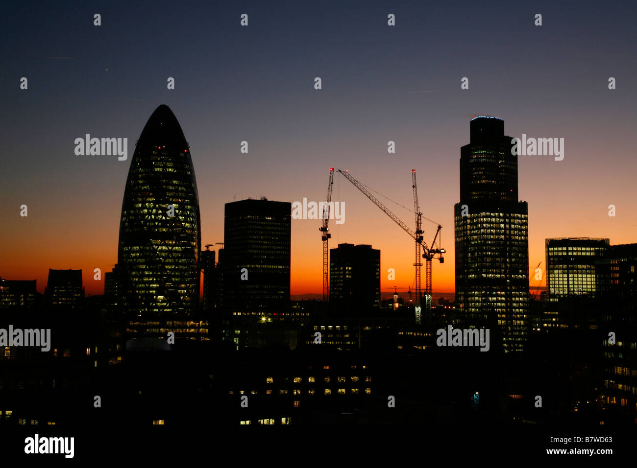 City of London skyline at sunset Stock Photo - Alamy