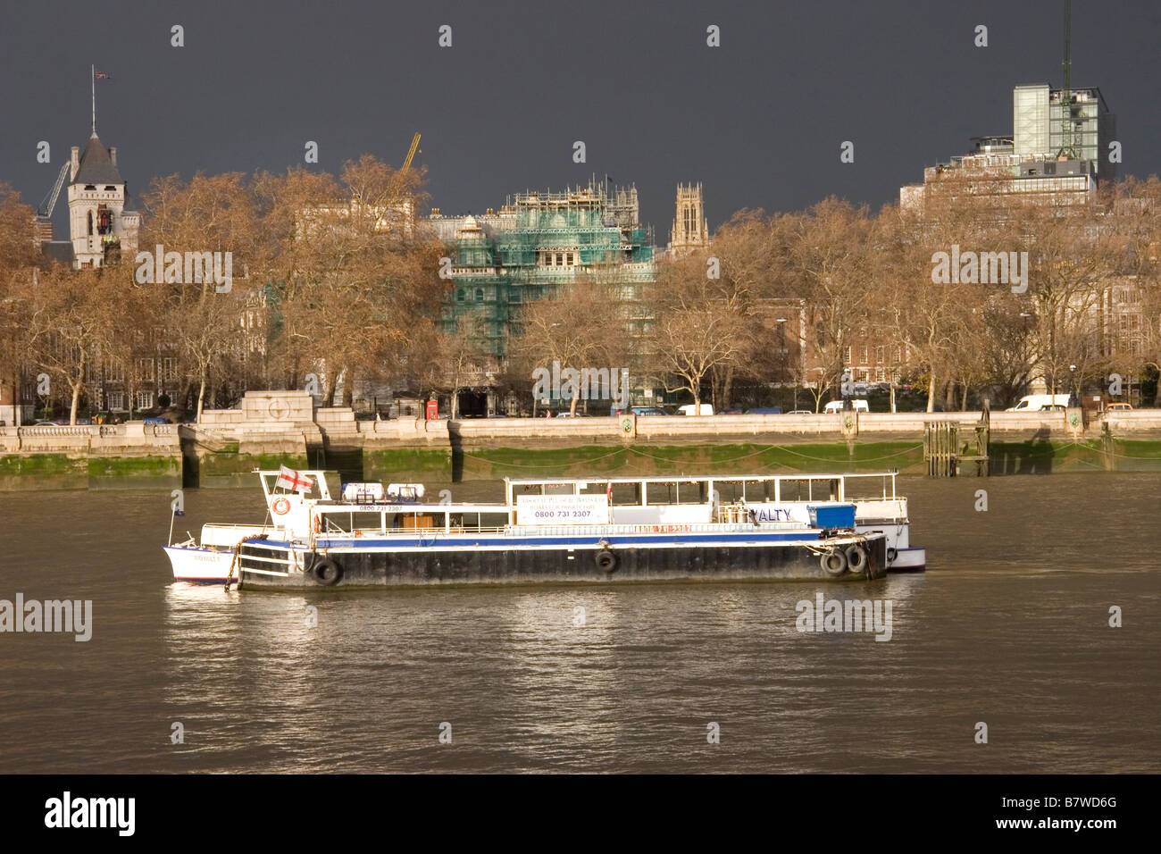 Boat on river Thames, in London Stock Photo - Alamy