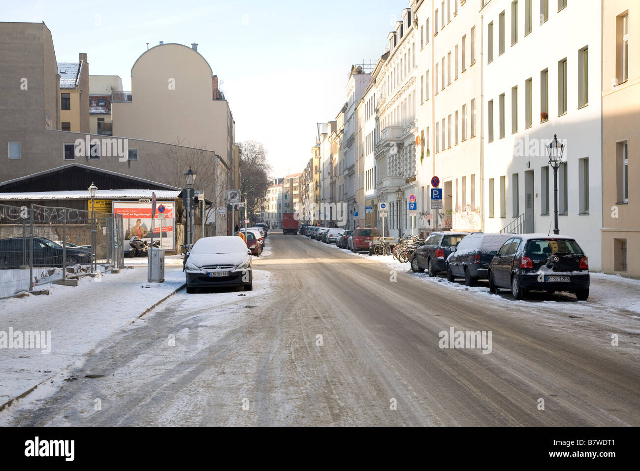 A frozen road surface Stock Photo - Alamy
