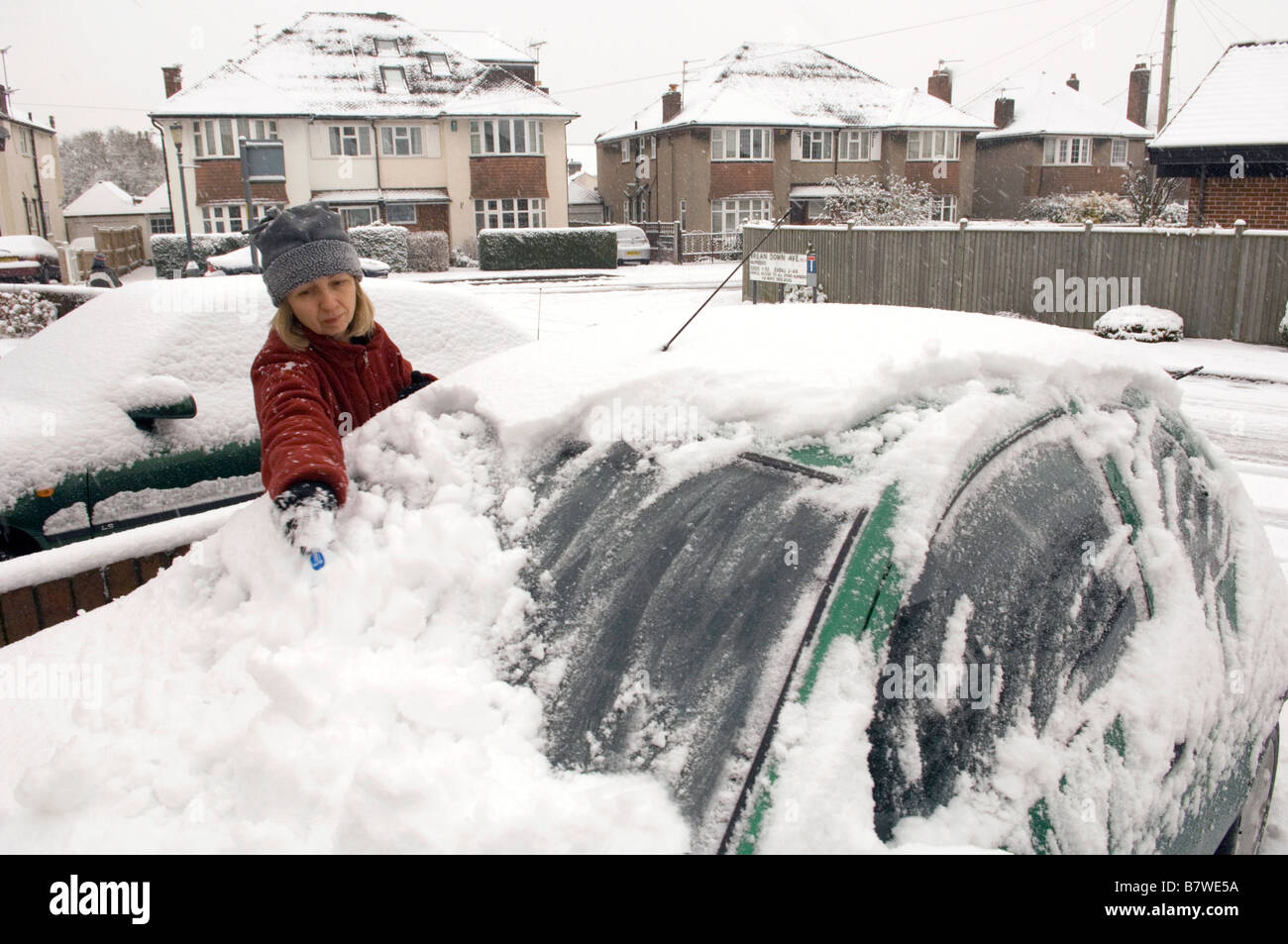 Person Wiping Snow From Car High Resolution Stock Photography and ...