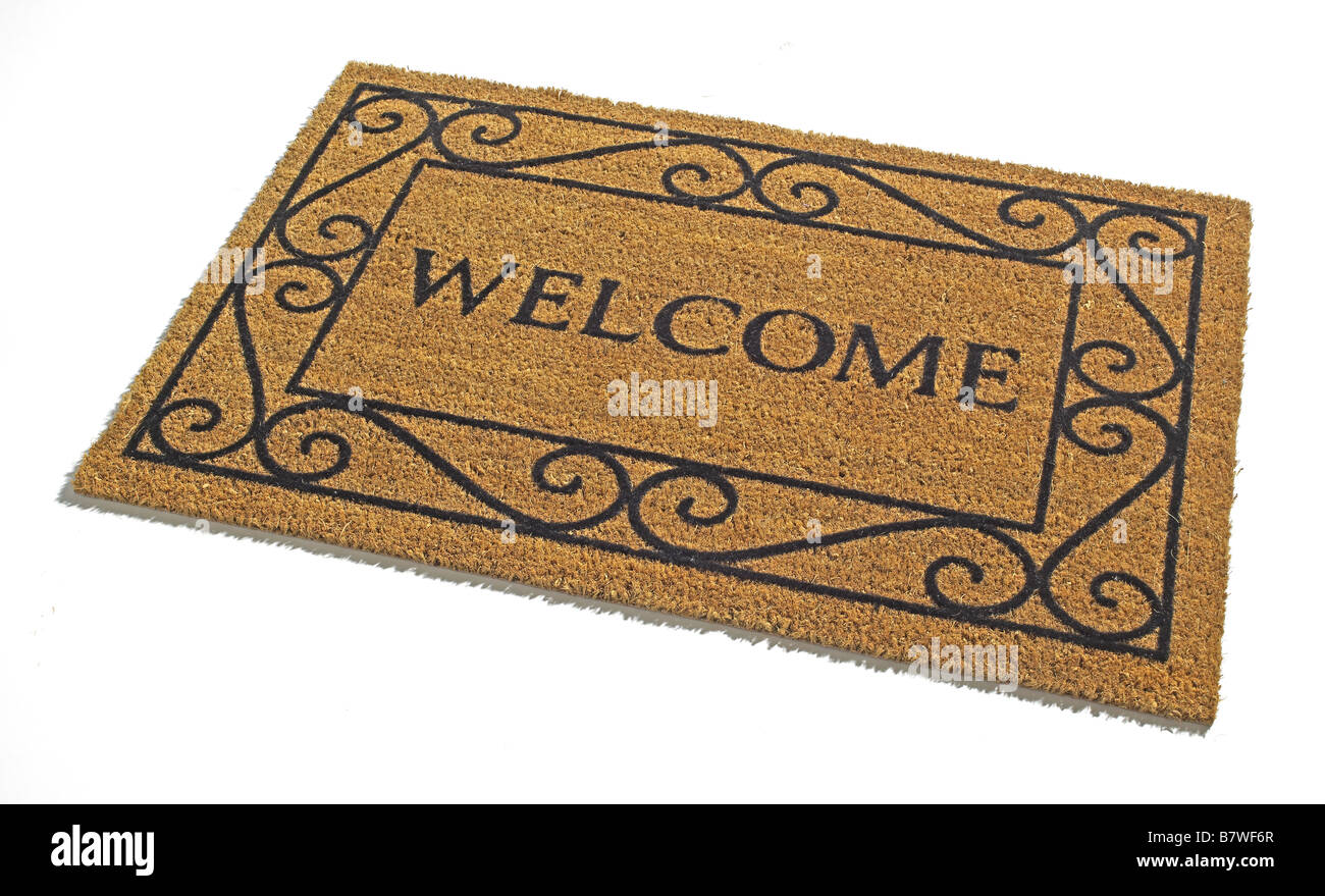 Welcome Door mat Stock Photo - Alamy