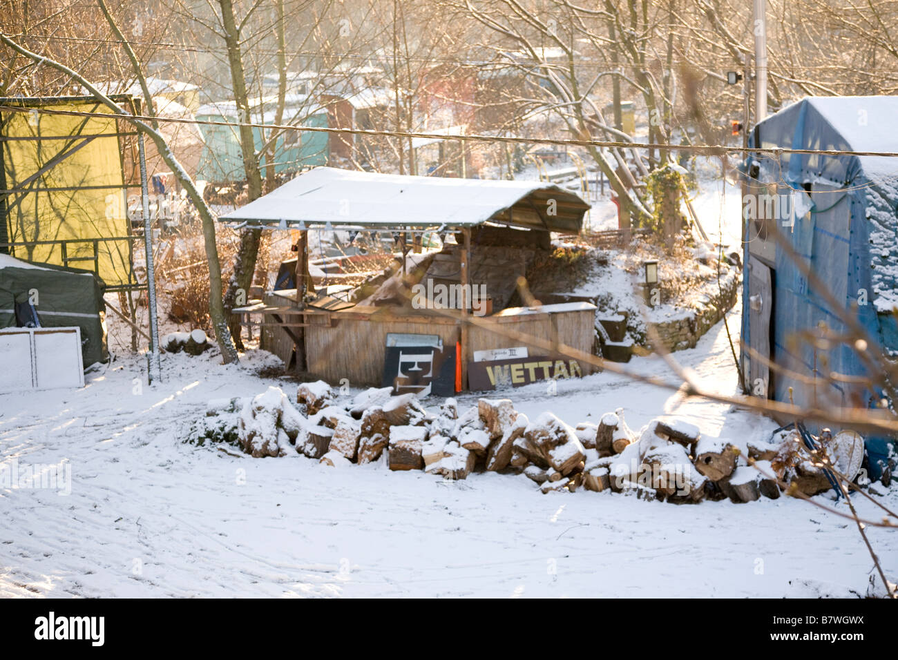 yard in winter Stock Photo - Alamy