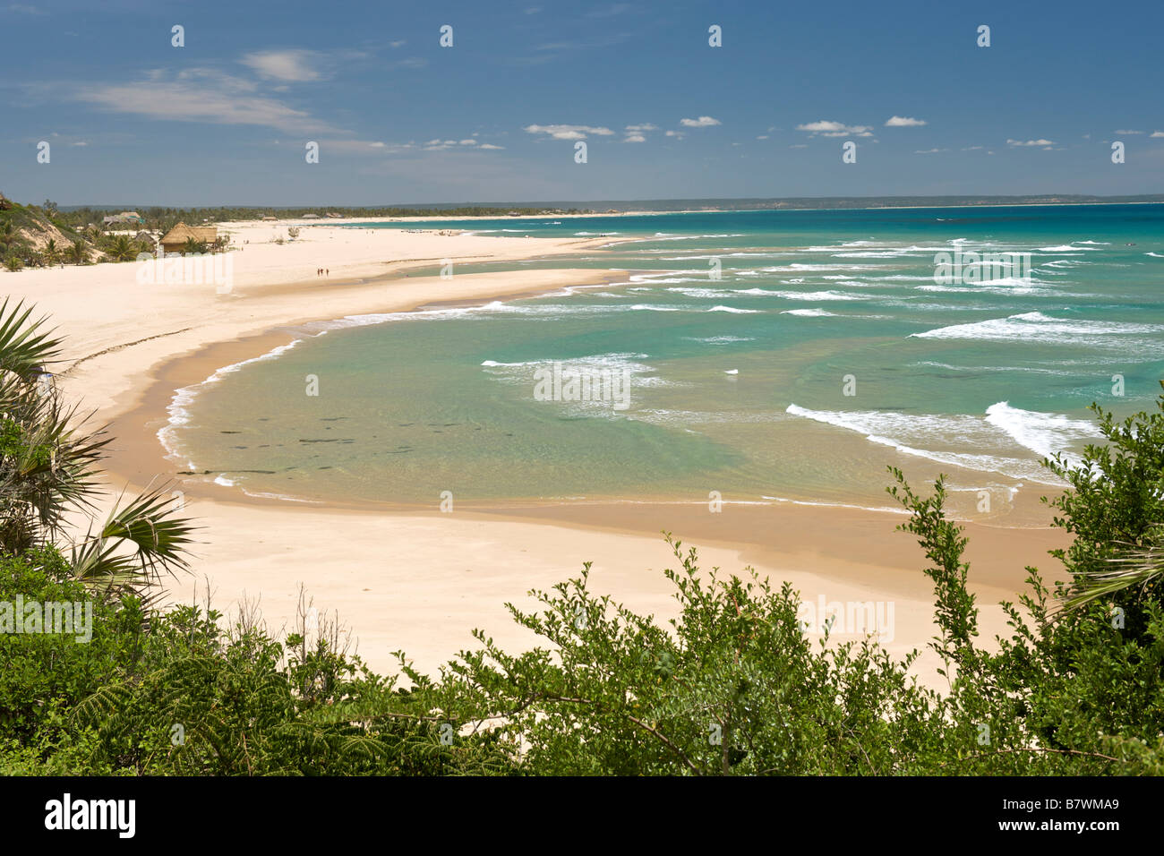 View along the coast at Barra beach near Inhambane in southern ...