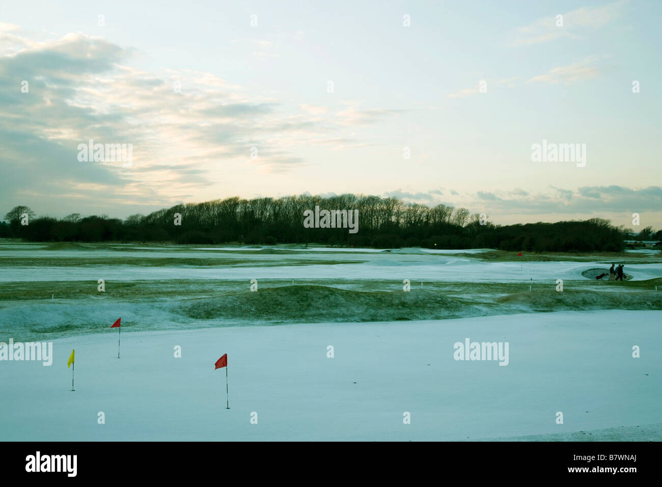 A Golf Course Covered in Snow Stock Photo - Alamy