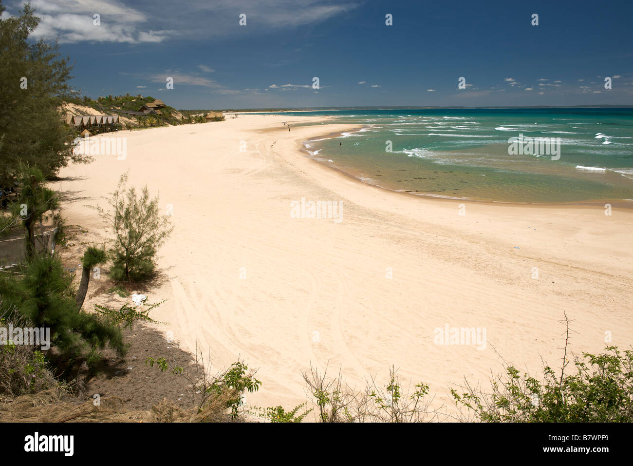 View along the coast at Barra beach near Inhambane in southern ...