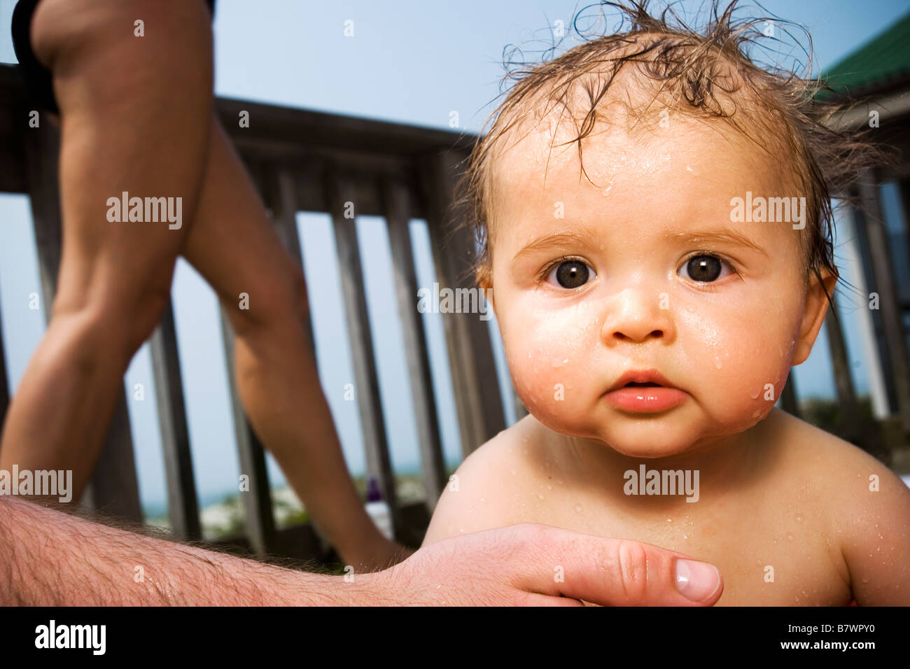 baby staring into camera, portrait Stock Photo - Alamy