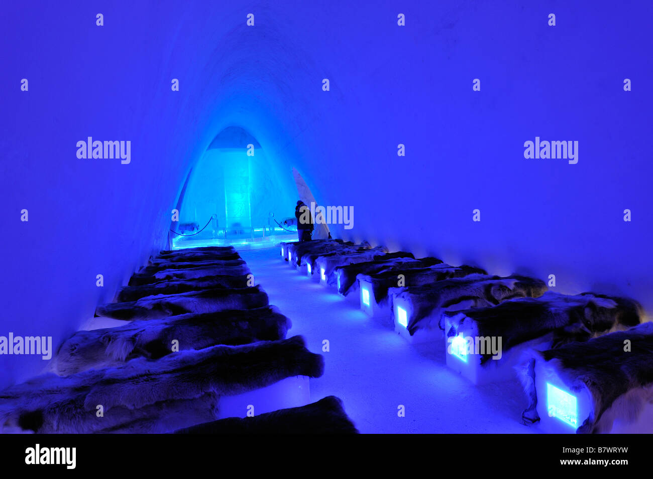 The ice Church inside the ice hotel in Lillehammer Norway Stock Photo ...