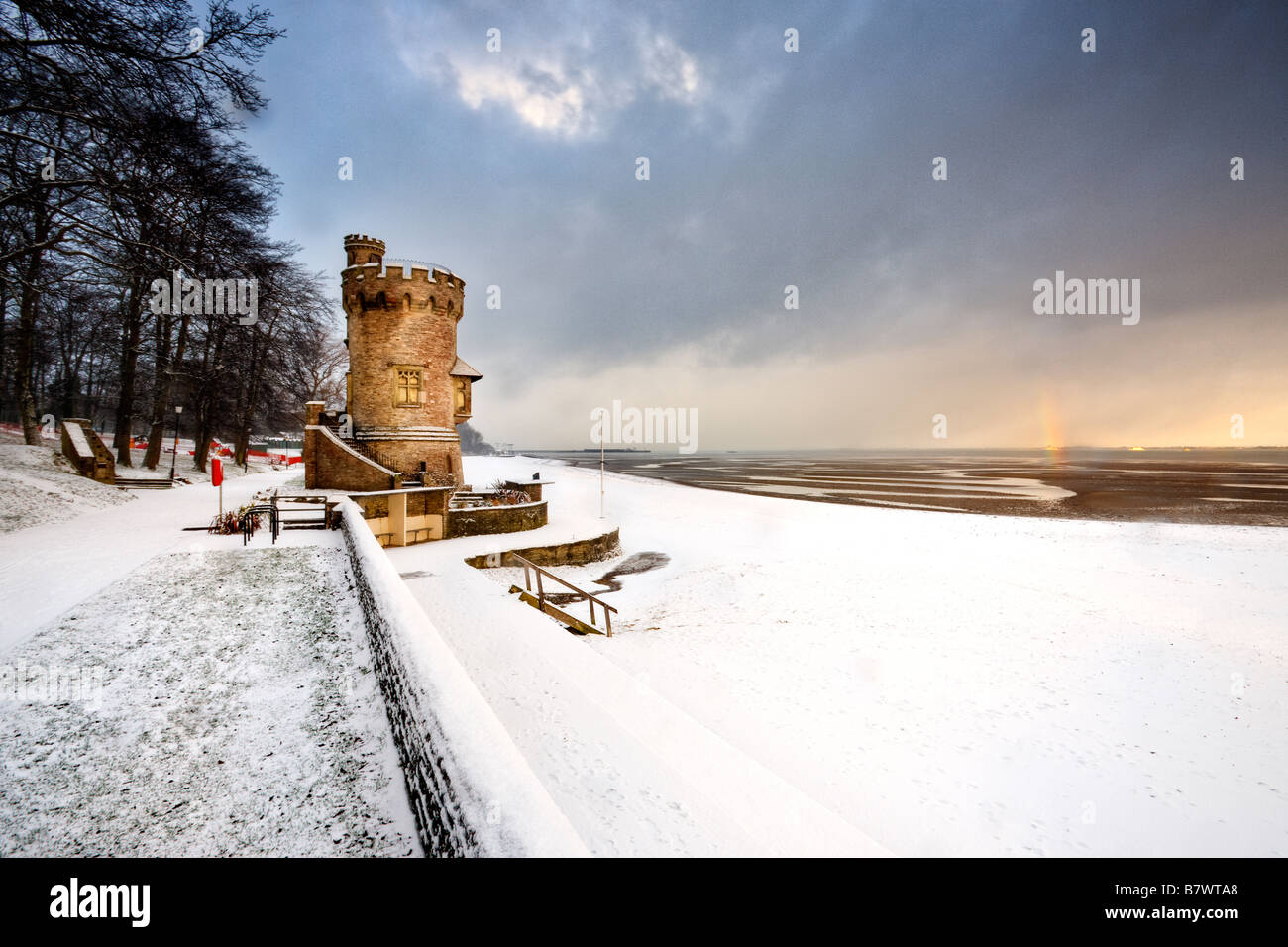 Appley tower in the snow Ryde Isle of Wight Stock Photo - Alamy