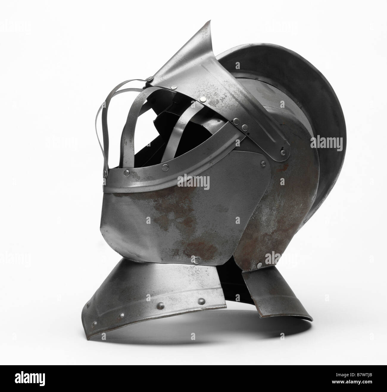 Metal helmet of the knight Stock Photo - Alamy