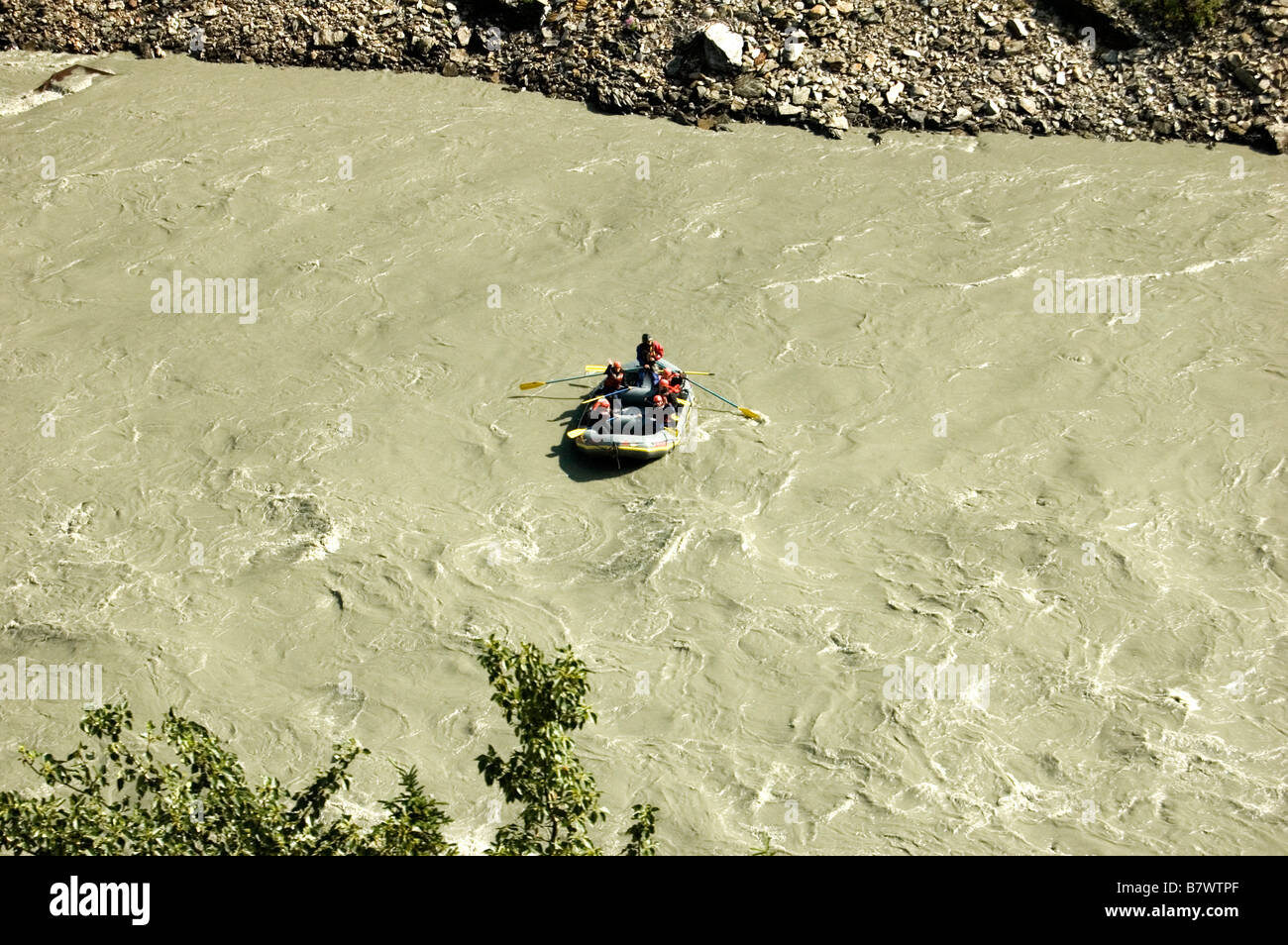 Rubber Raft on Yukon River Alaska Stock Photo - Alamy