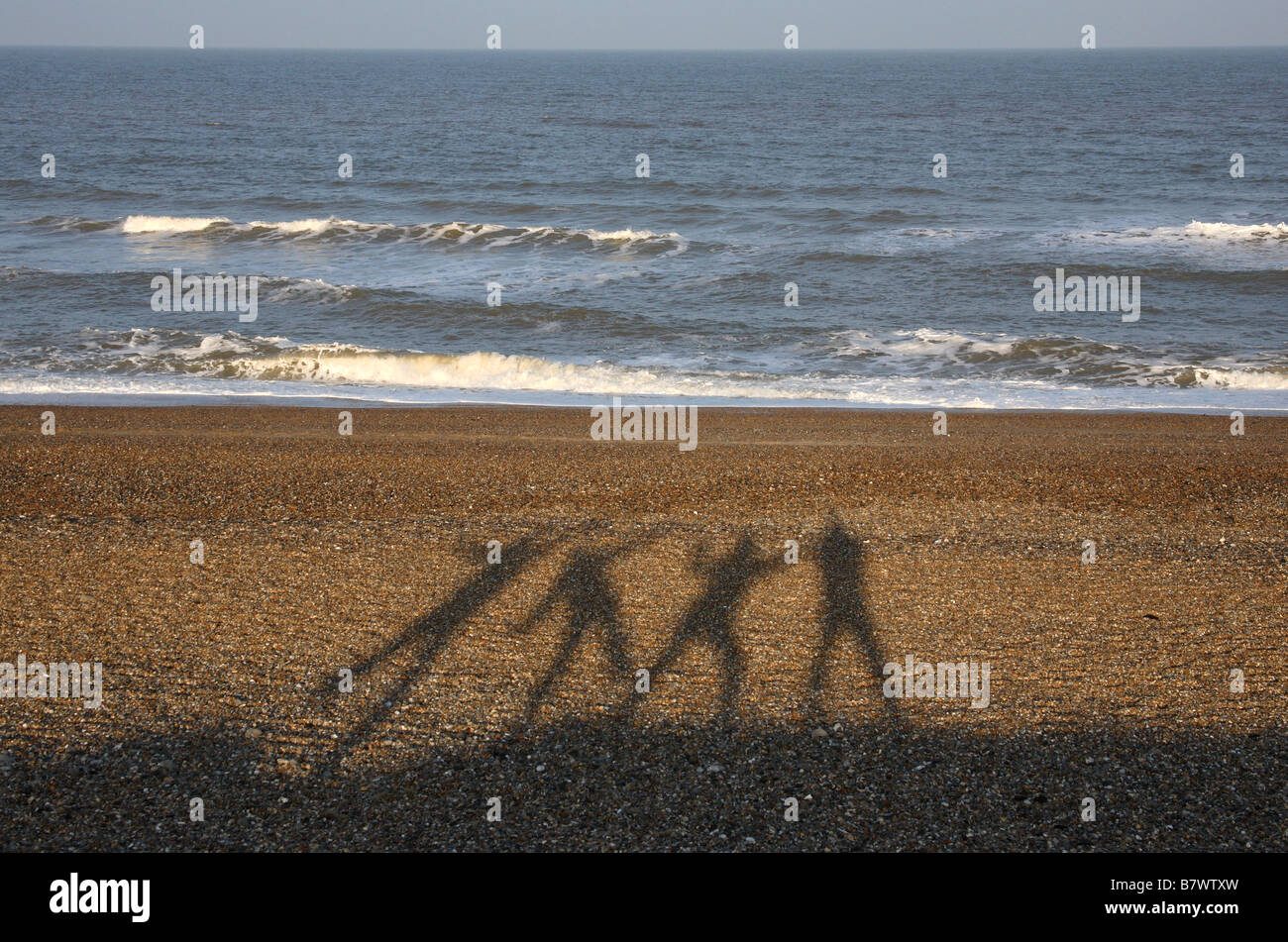 Shadows cast on pebble beach Stock Photo - Alamy