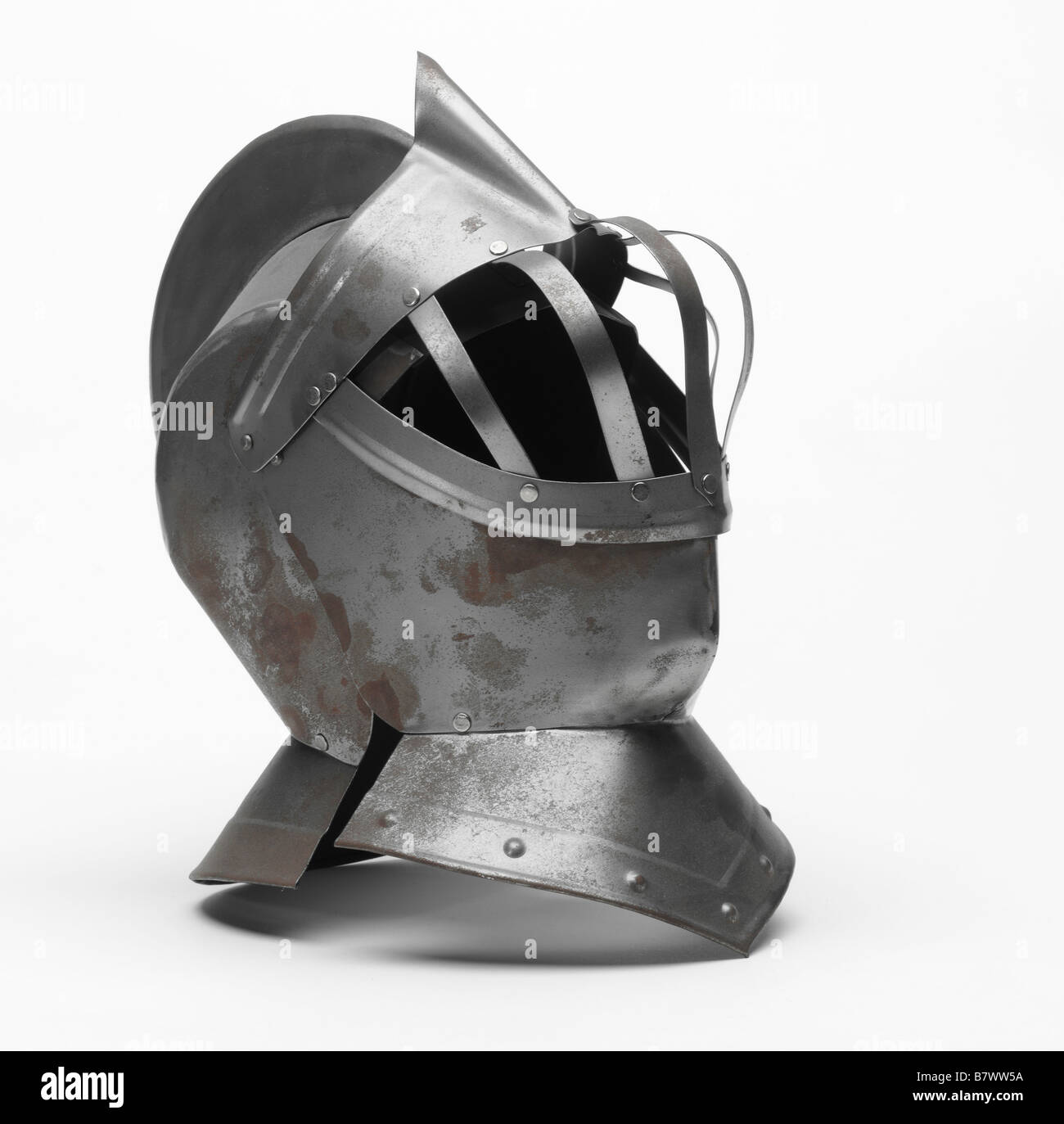 Metal helmet of the knight Stock Photo - Alamy