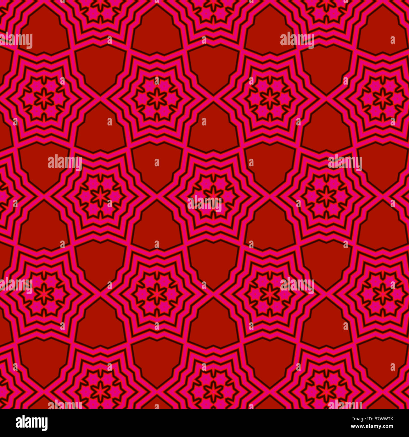 A tile pattern of stylized red interlocking six pointed stars Stock ...