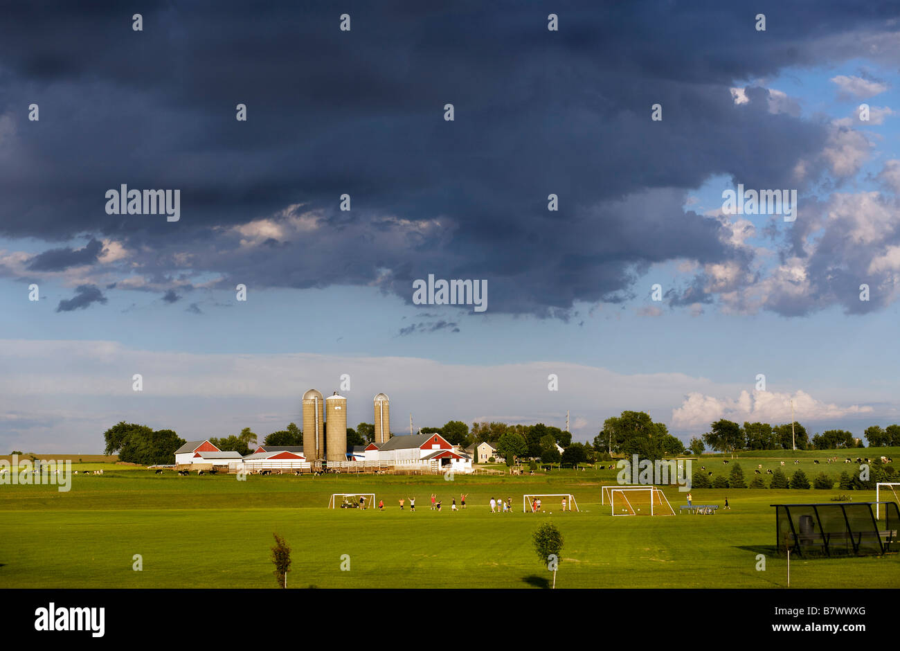 Soccer field located near a farm in Southern Wisconsin Stock Photo - Alamy