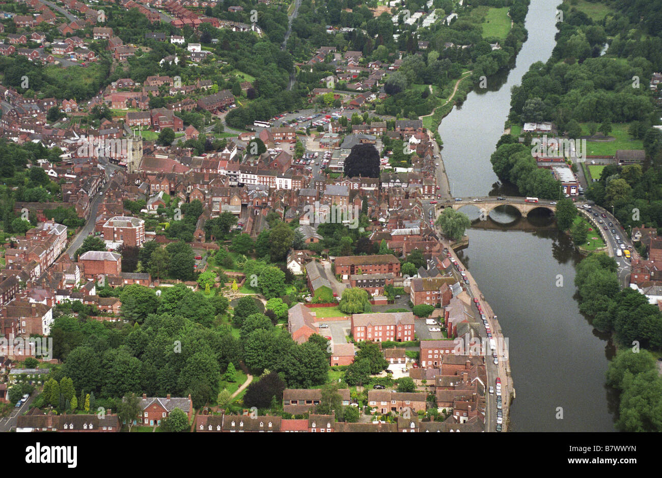 Aerial view of Bewdley in Worcestershire Stock Photo - Alamy