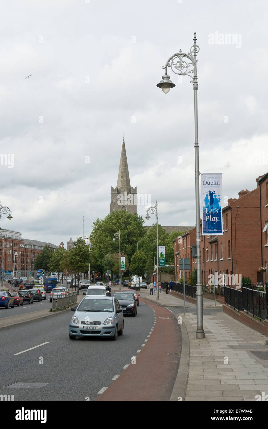 Street and south view of St. Patrick's Cathedral, Dublin Ireland ...