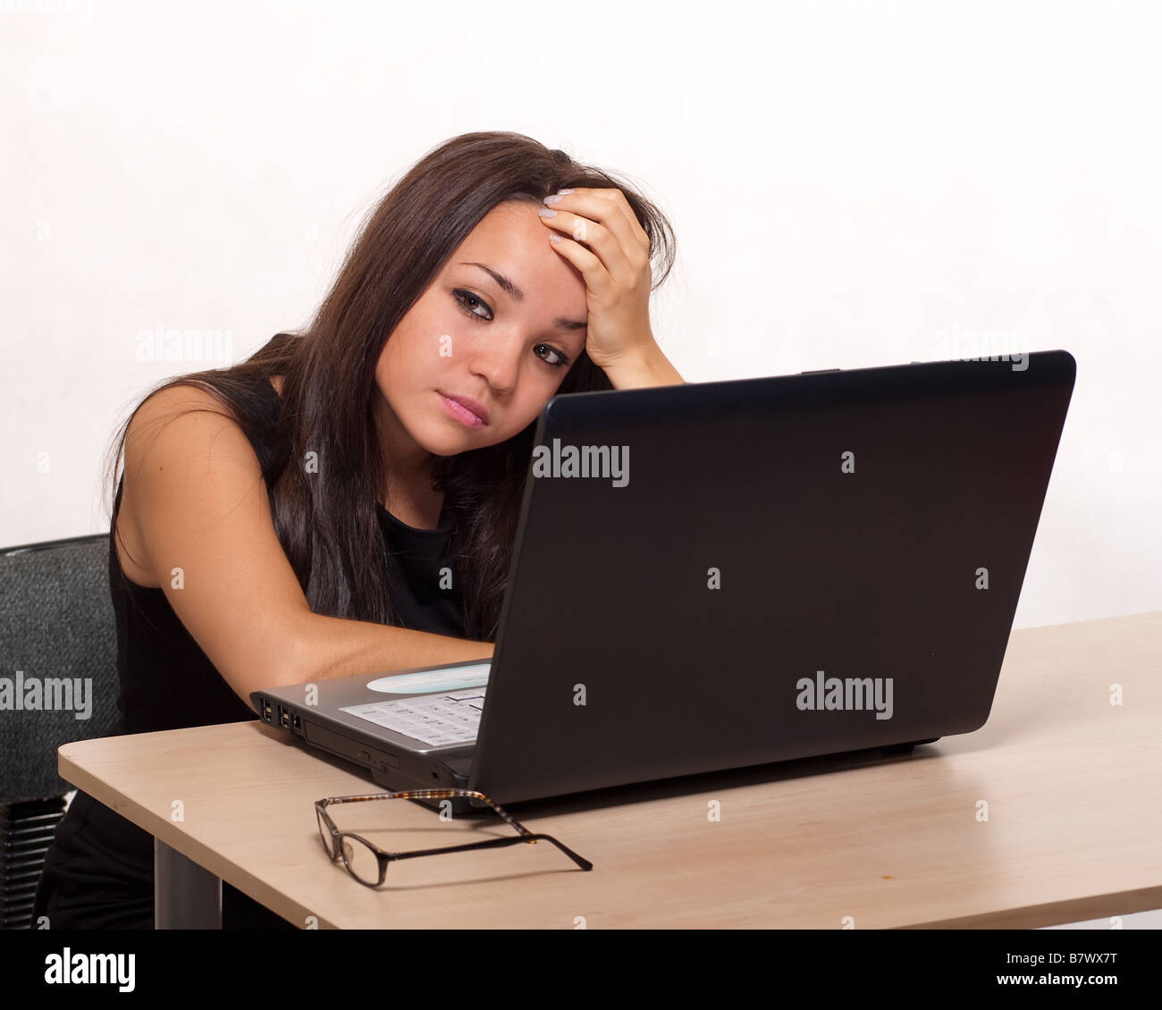 Tired receptionist hi-res stock photography and images - Alamy