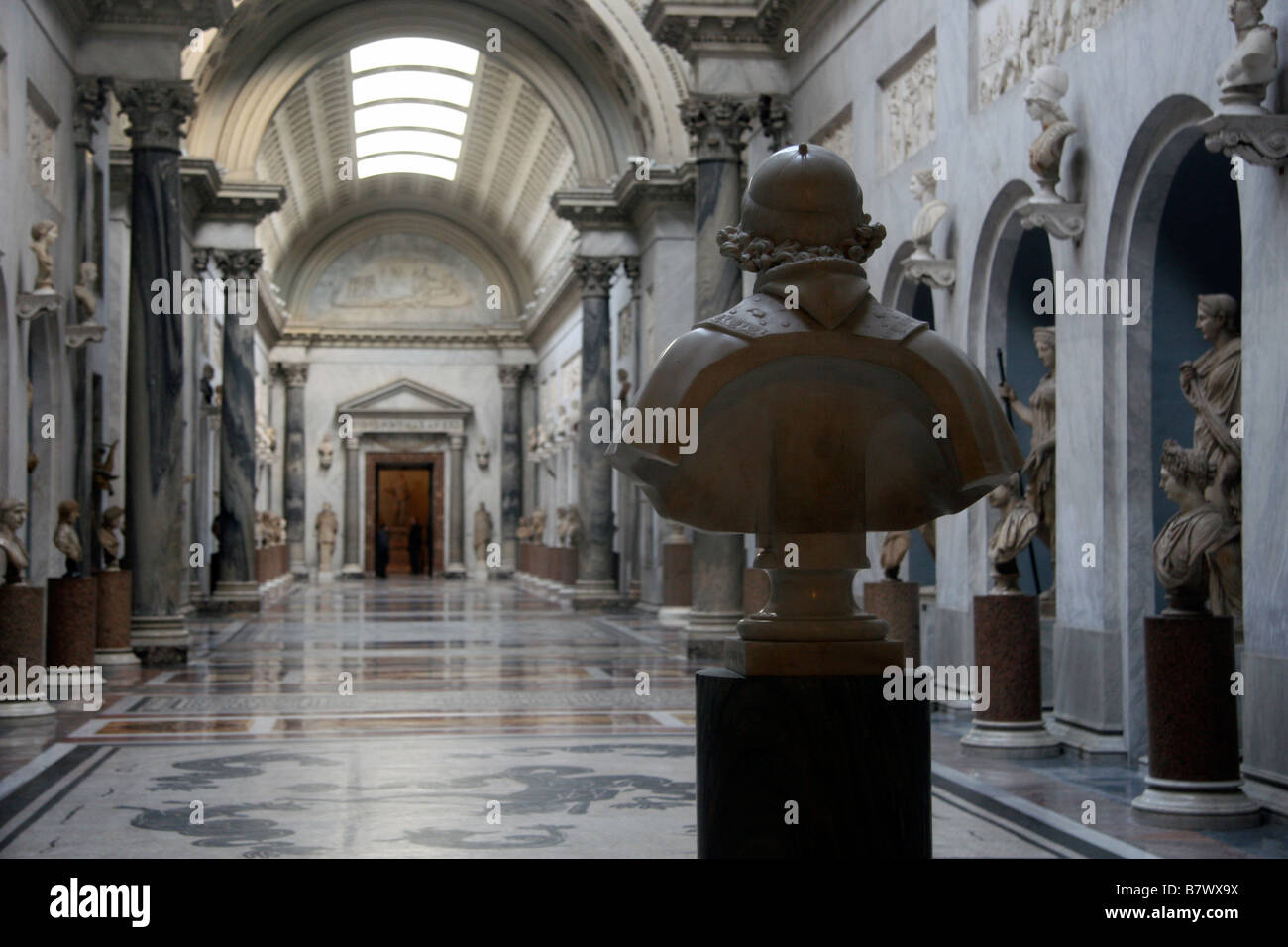 Head statue in hall of Vatican Museum, Vatican City, Rome, Italy Stock ...