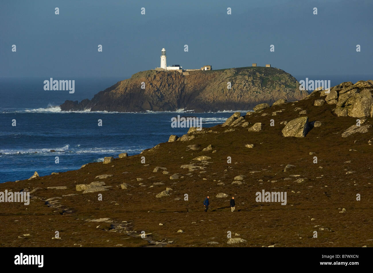 Round Island Lighthouse. Isles of Scilly. Cornwall. England. UK Stock ...