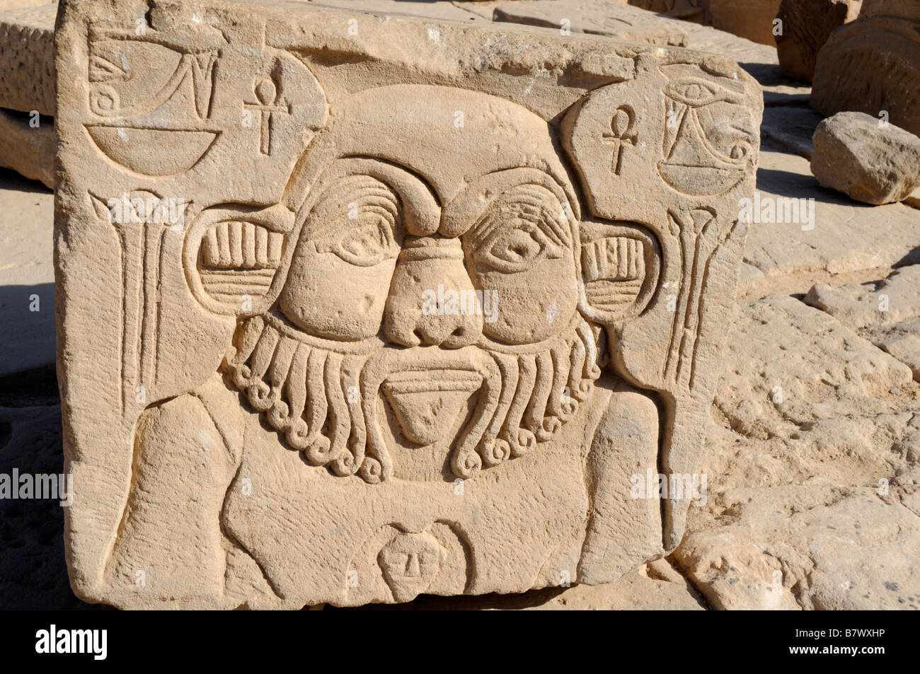 The God of Laughter Bes at the Temple to Isis, Horus and Osiris on ...