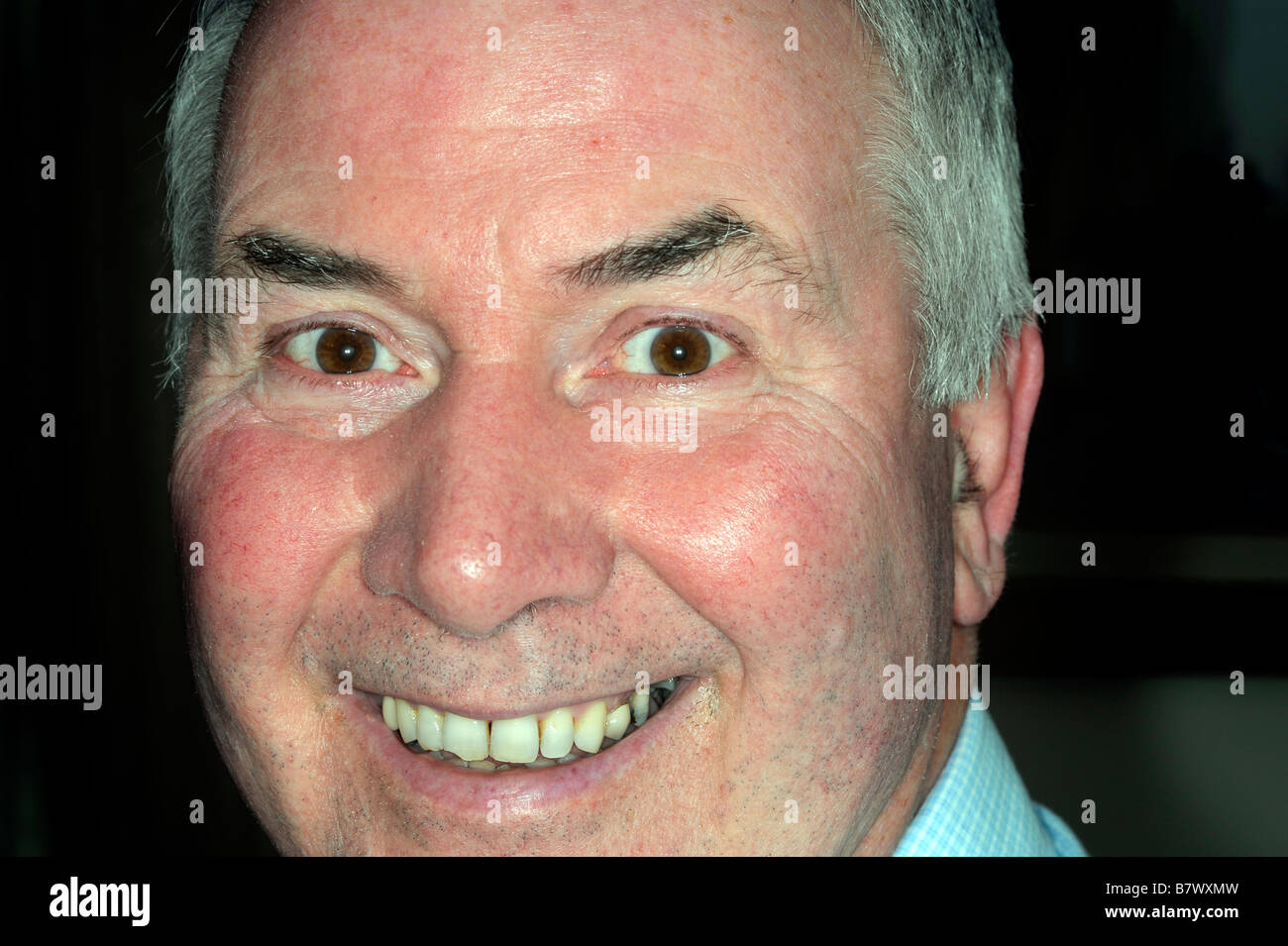 man male face portrait happy smile old age pensioner positive Stock ...