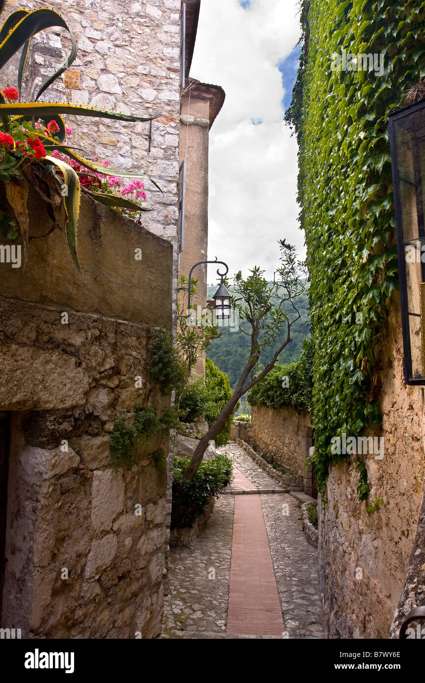 Alley-way in Eze, Provence, France Stock Photo - Alamy