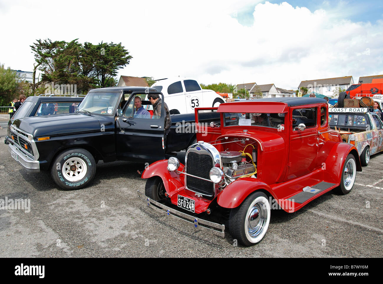 an old customised model t ford at the "run to the sun" event at newquay ...