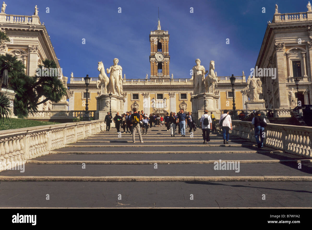 Palazzo Senatorio at The Cordonata in Rome Italy Stock Photo - Alamy