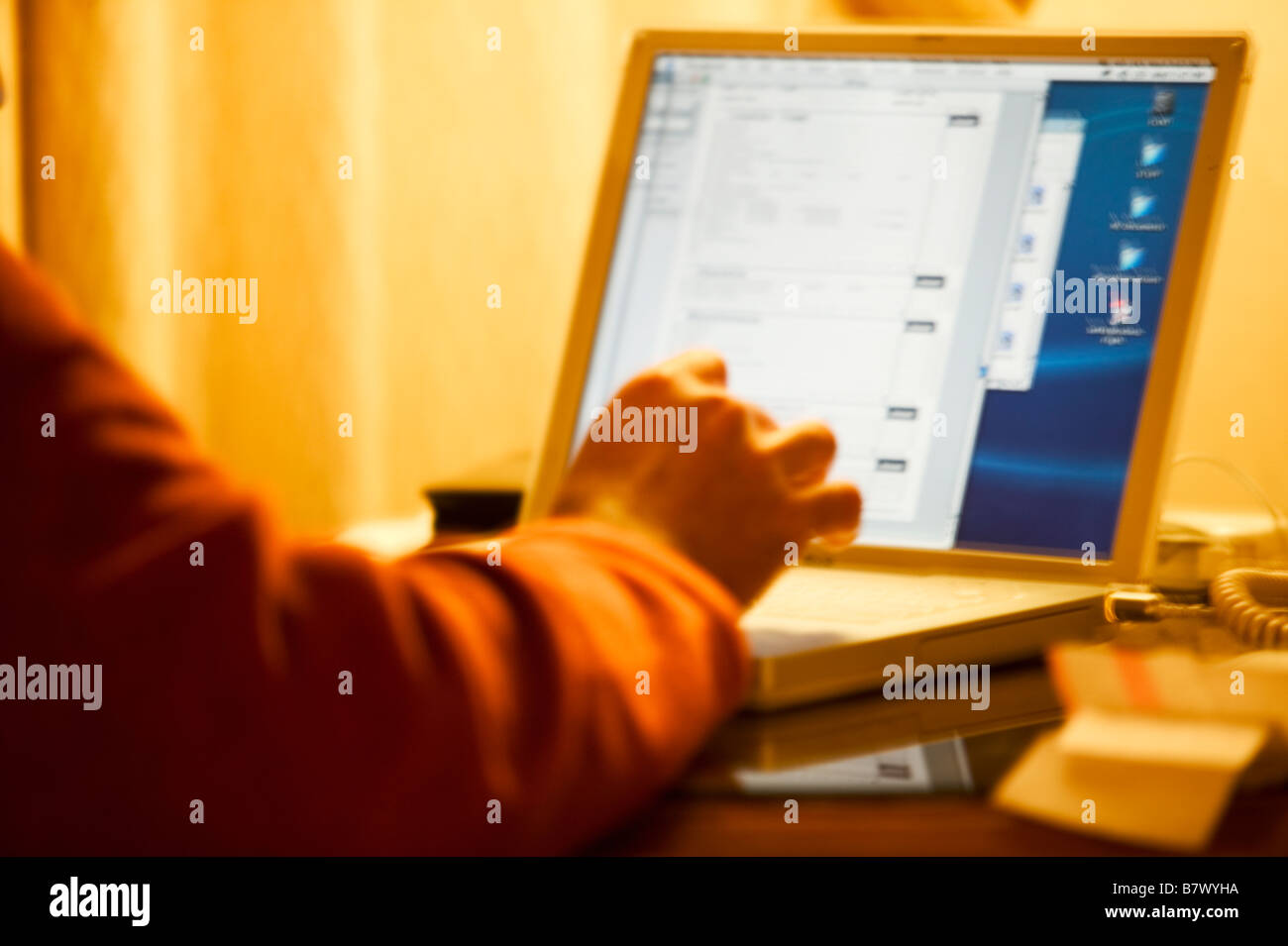Laptop night male model hi-res stock photography and images - Alamy