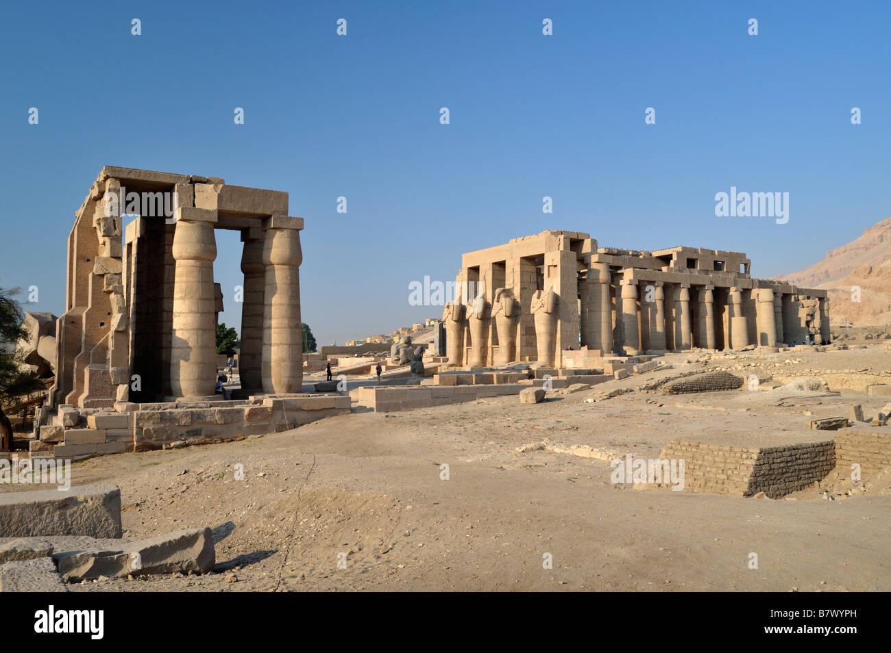 Ramses II, hypostyle hall, Osiris statues, Ramesseum Luxor Egypt 081119 ...
