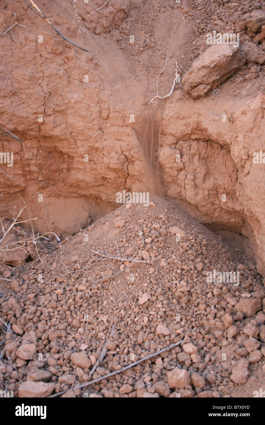 avalanche of dry mud falling, closeup Stock Photo - Alamy