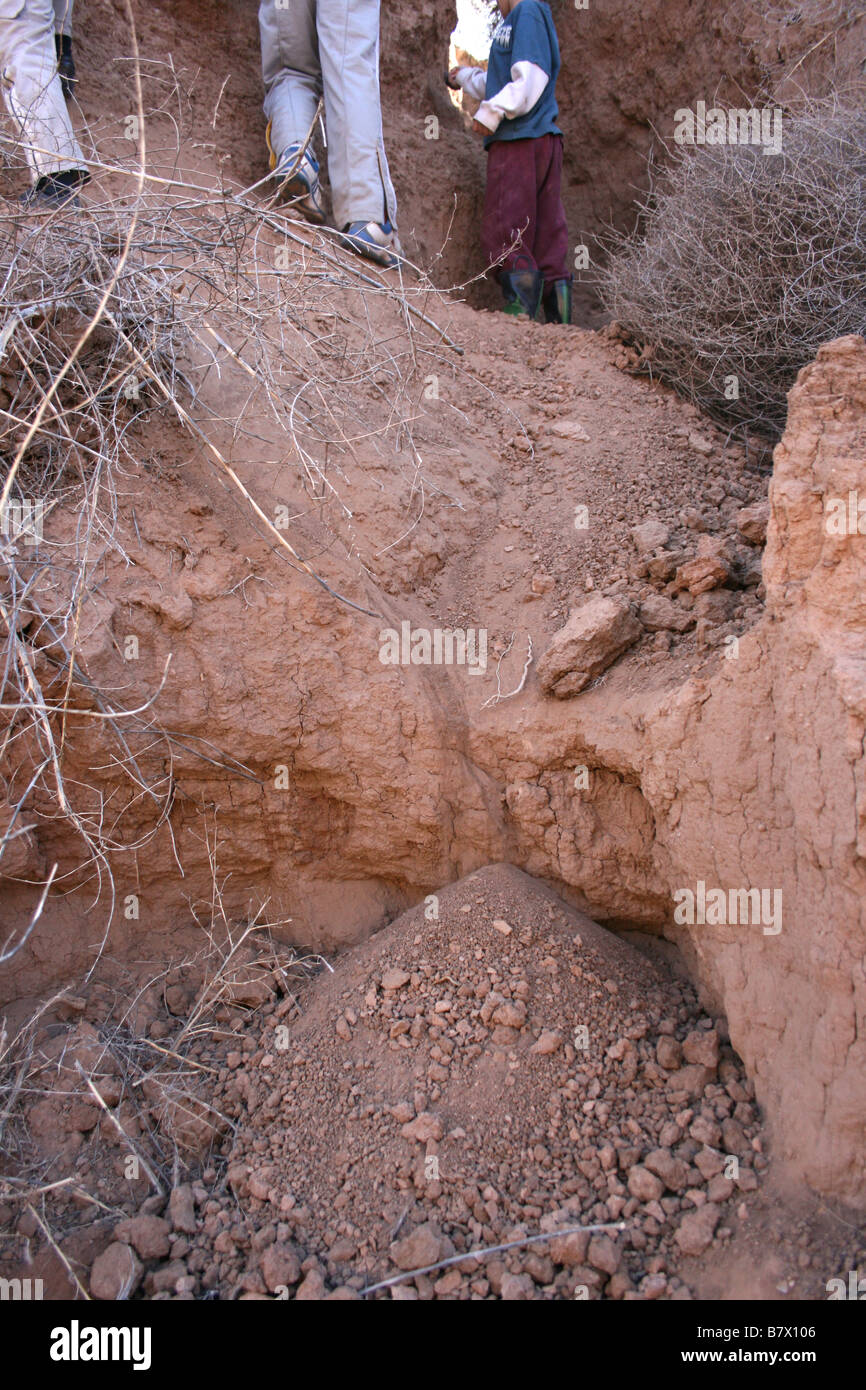dirt crumbling under the feet of climbing children Stock Photo - Alamy