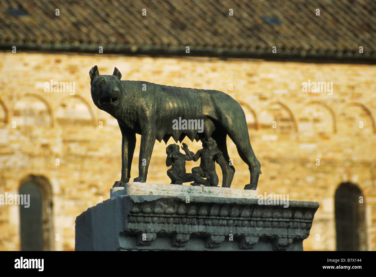 Lupa Capitolina or Capitoline Wolf near Basilica in Aquileia Friuli ...