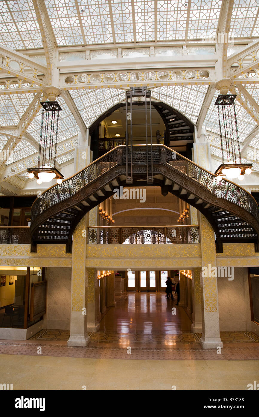 ILLINOIS Chicago Lobby interior of Rookery building designed by Frank ...