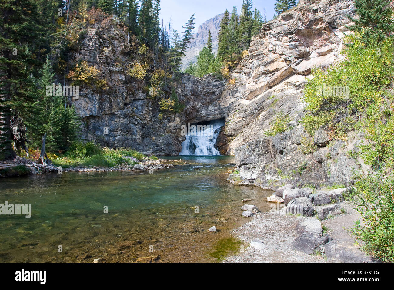 mountain waterfall and pool Stock Photo - Alamy