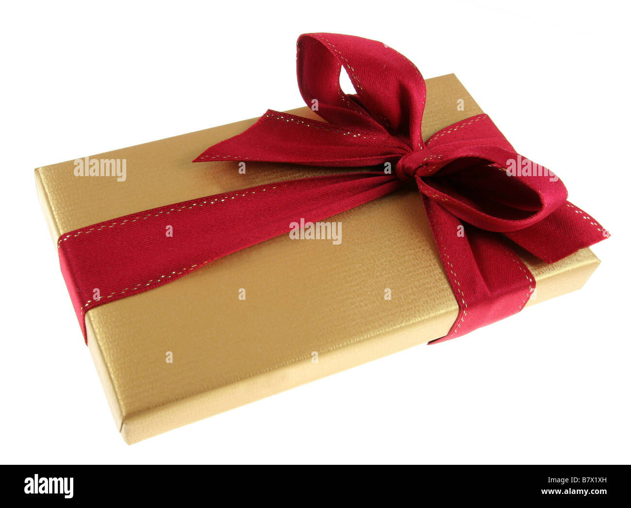 Gold Christmas Box Stock Photo - Alamy