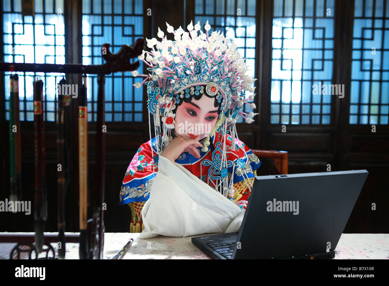 Actress Dressing As Beijing Opera Characters,China Stock Photo - Alamy