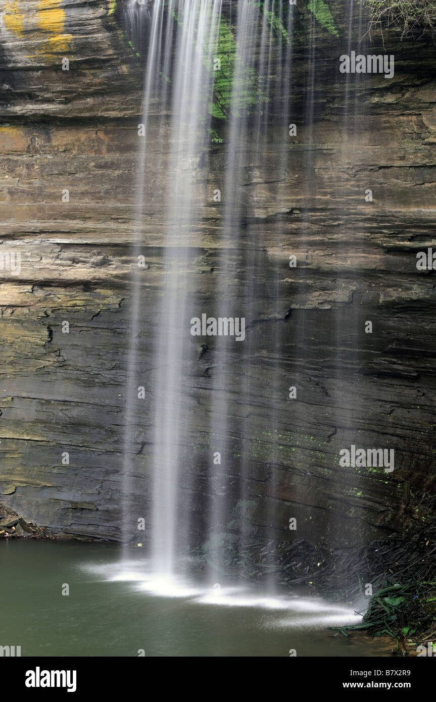 Indian creek forming waterfall known as 76 falls clinton county ...