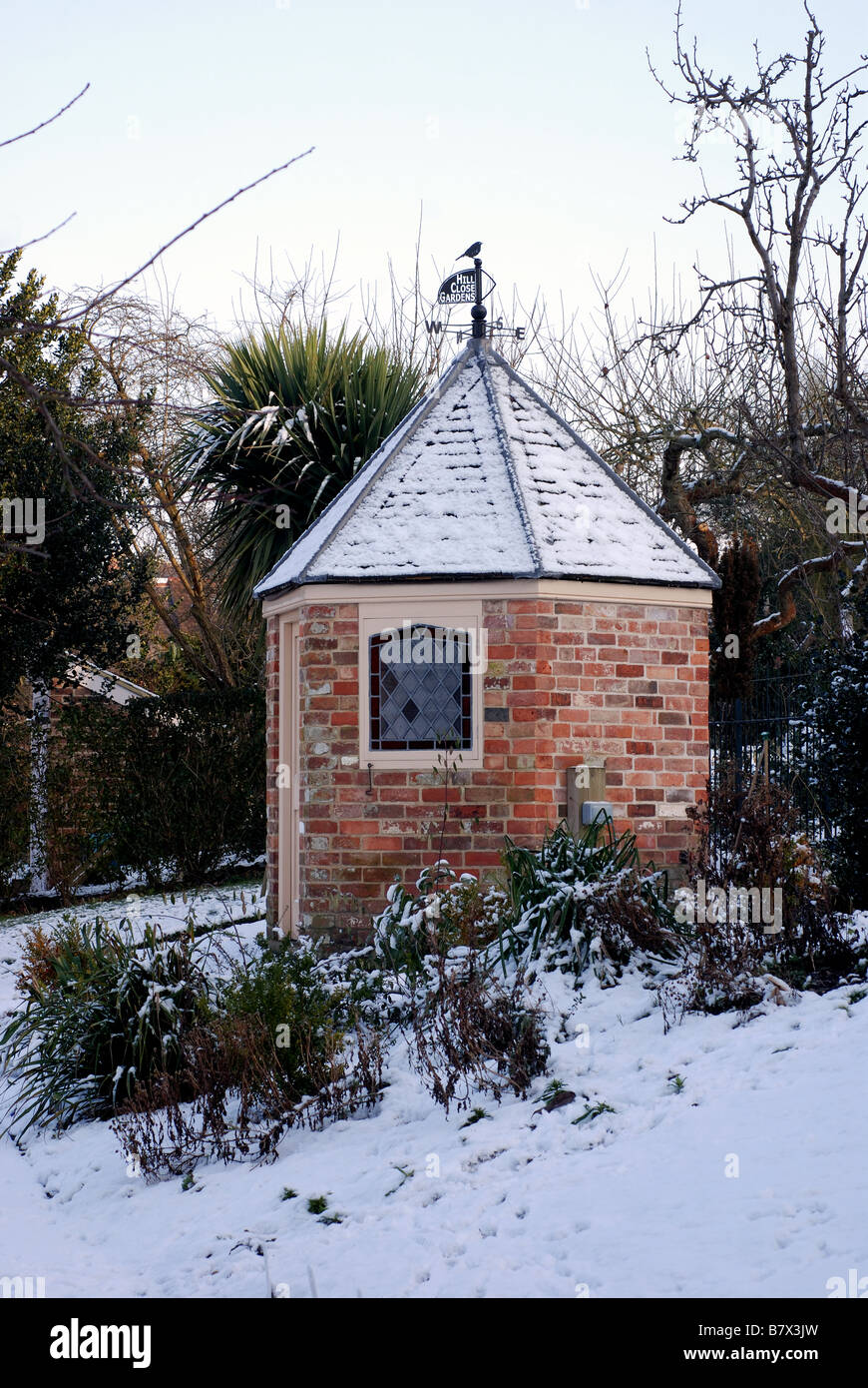 Hill Close Gardens in winter Warwick, Warwickshire, England, UK Stock ...