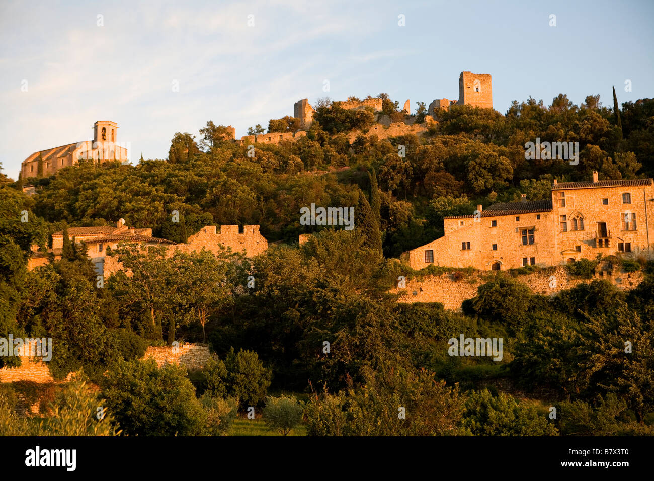 Sunset at Oppede le Vieux Stock Photo - Alamy