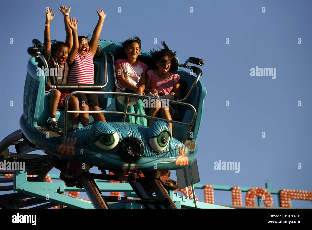 Scared kid roller coaster hi-res stock photography and images - Alamy