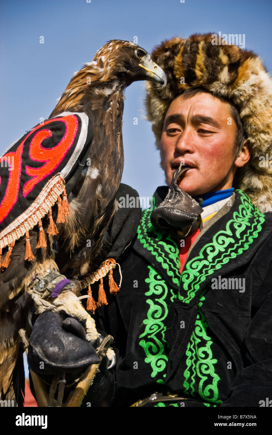 Eagle Hunters at the Bayan Olgii eagle hunting festival Western ...