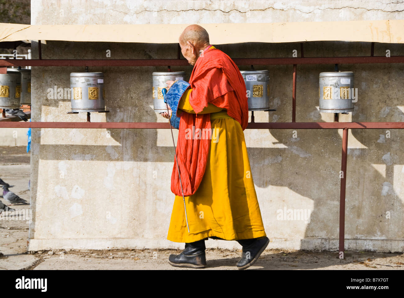 Buddhist monk at the Gandantegchinlen Khiid monastery Ulaan Bataar ...